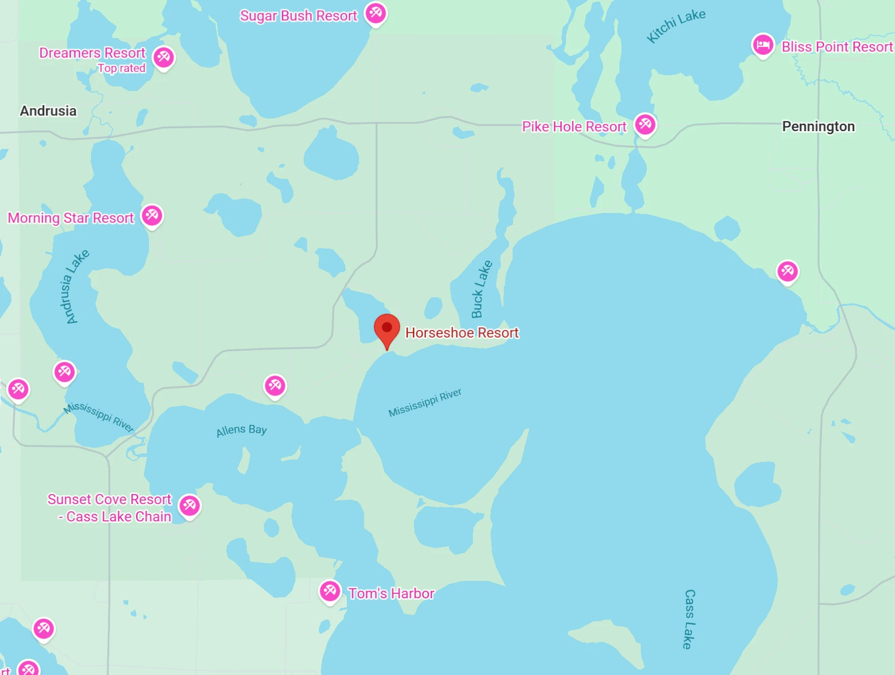Horseshoe Resort on Cass Lake – MN Cabins & Fishing